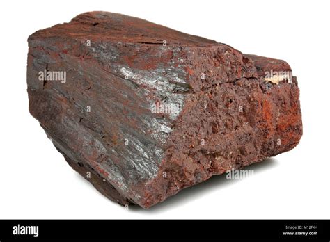 Hematite Iron Ore From Morocco Isolated On White Background Stock