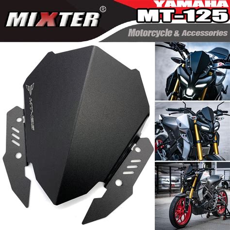 Motorcycle Accessories Aluminum Sports Windscreen Windshield Deflector For Yamaha Mt125 Mt 125
