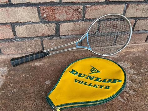 Vintage Dunlop Volley Ii Tennis Racket With Zipper Cover Vintage