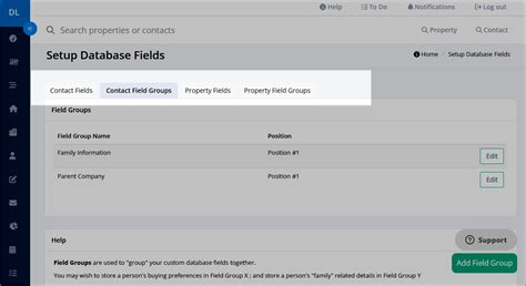 Manage Custom Database Fields Vaultre