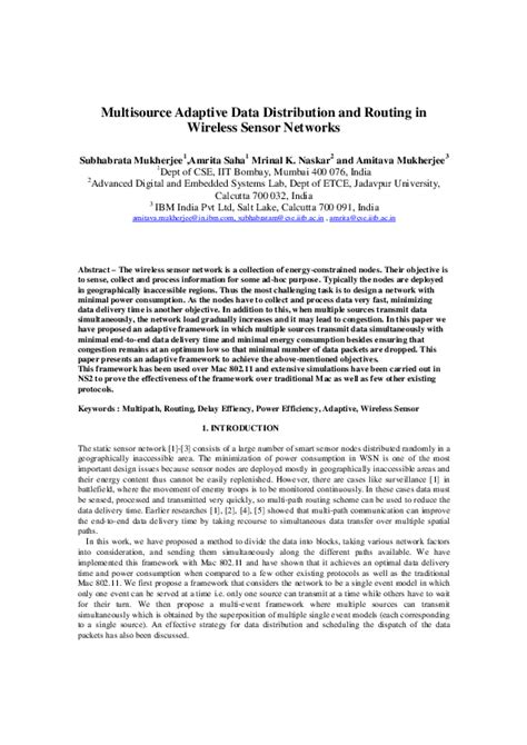 pdf multisource multipath routing and data distribution in wireless