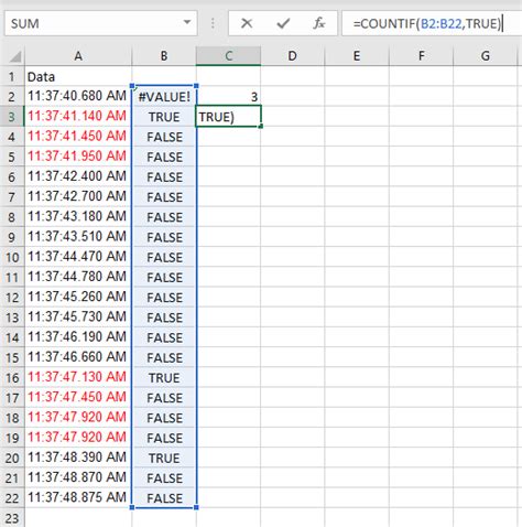 Excel Countif Rows Are Within 1000 Milliseconds Or 1 Second Stack