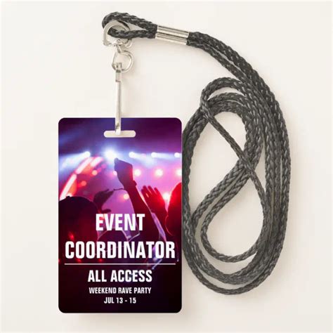 Custom Event Coordinator All Access Concert Pass B Badge Zazzle