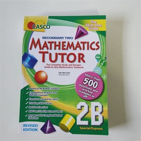 หนังสือสิงคโปร์ Math Singapore Sec 2 Maths Mathematics Tutor 2b