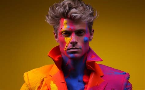Premium Ai Image Vibrant Mens Photoshoot Generative Ai