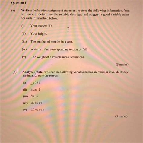 Solved A Write A Declarationassignment Statement To Store