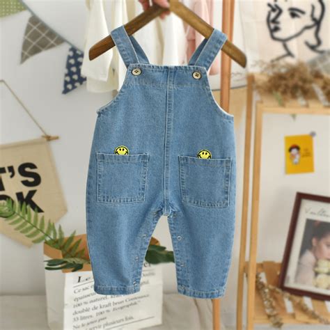 宝宝牛仔背带裤韩国童装裤男童休闲裤宽松春秋潮洋气开档儿童裤子虎窝淘