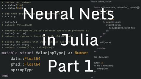 Neural Nets From Scratch In Julia Part 1 Introduction Youtube