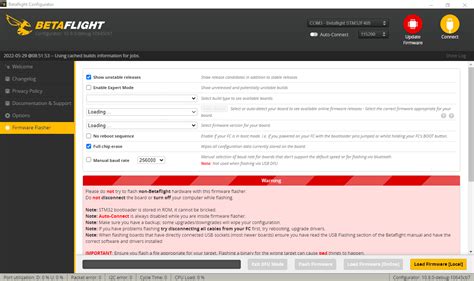 Massive Problems In The Firmware Flasher Tab Issue Betaflight Betaflight Configurator