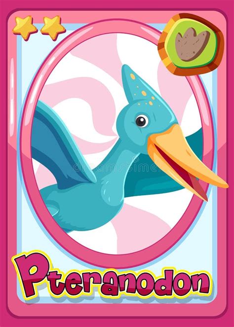 Pteranodon Dinosaur Isolated Cartoon Dino Bird Stock Vector