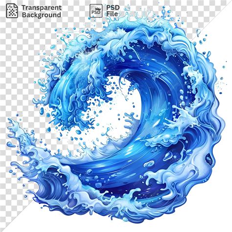 Premium Psd Potrait Liquid Splash Waves Vector Symbol Aqua Blue Water