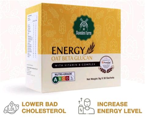 Sweden Farm Energy Or Digestive Oat Beta Glucan 9g X 30 Sachets