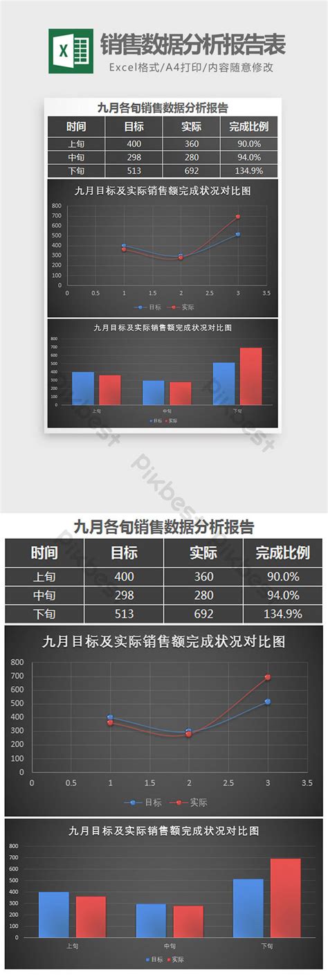 Three Dimensional September Sales Data Analysis Report Form Excel