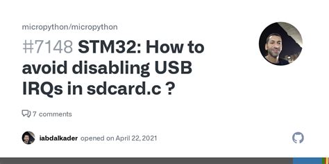 Stm32 How To Avoid Disabling Usb Irqs In Sdcardc · Issue 7148 · Micropythonmicropython