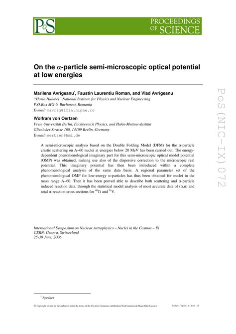 Pdf On The A Particle Semi Microscopic Optical Potential At Low Energies