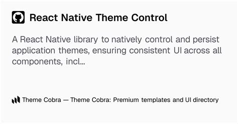 React Native Theme Control Native React Native Theme Control With