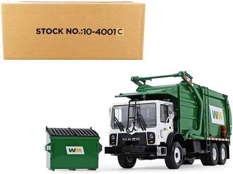 Toy Garbage Truck Wm Mack Side Loader And Bins Home Alqu