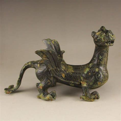 Chinese Qing Dynasty Bronze Fortune Beast Statue Bronze Sculpture