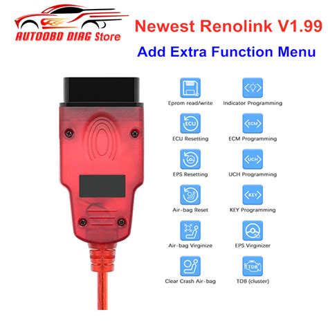 newest renolink v1 99 better than renolink v1 94 v1 87 obd2 diagnostic cable for renault ecu