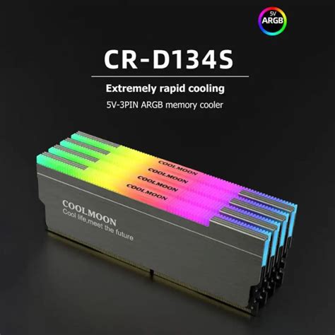 coolmoon ram heatsink radiator 5v 3pin argb pc memory cooling vest heat