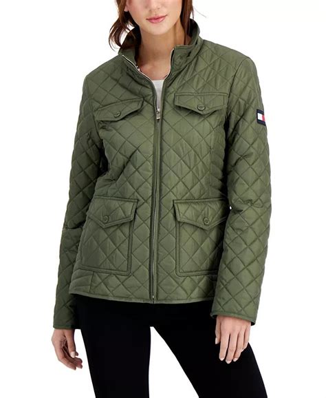 Tommy Hilfiger Womens Quilted Zip Up Jacket Macys Womens Fashion