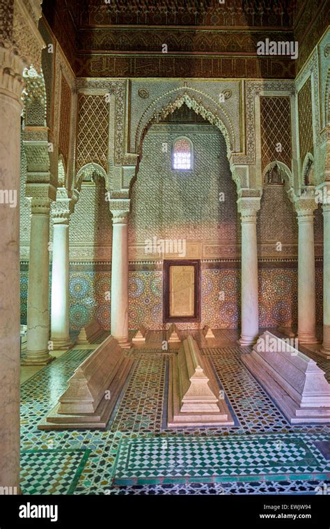 Interior Of The Saadian Tombs Marrakesh Morocco Marrakesh Africa