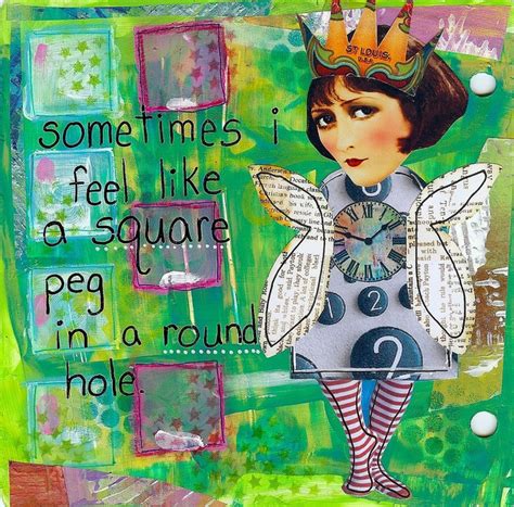 Square Peg Art Journal Cover Mixed Media Art Journaling Mixed Media