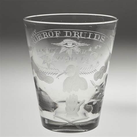 Ancient Order Of Druids Georgian Glass Tumbler C1820