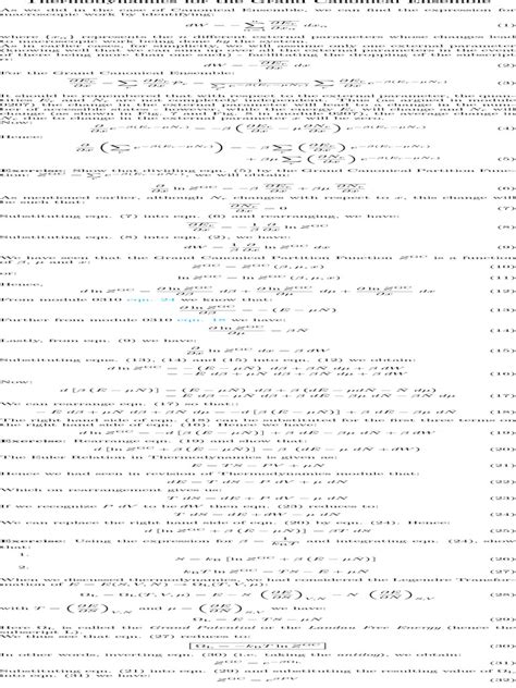 Ph8320 0311 Thermodynamic Functions In Terms Of The Grand Partition