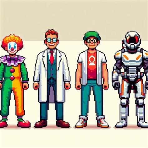 Pixel Characters And Elements Premium Ai Generated Image