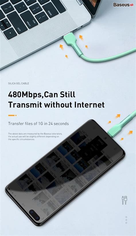 Cáp Sạc Nhanh Type-C Siêu Bền Baseus Silica Gel dùng cho Smartphone/ T