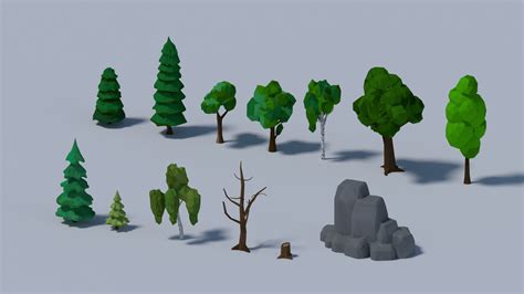 Free 3d Low Poly Trees Turbosquid 1431822