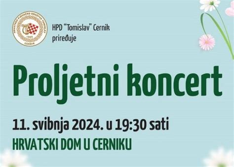 Hpd “tomislav” Cernik U čast Pjesmi I Tamburi Slavonski Hr