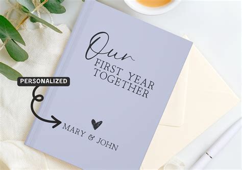 Our First Year Together Book Personalized Paper Anniversary T For