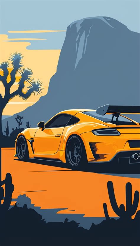 Vibrant Yellow Sports Car Speeding In Dimly Lit Tunnel Mobile Wallpaper