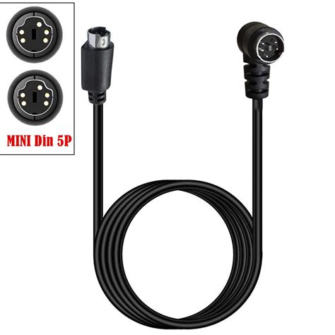 Mini Din 5 Pin Core Audio Video Cable 3m Straight To Elbow