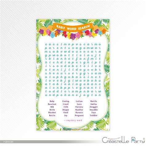 Printable Hawaiian Word Search