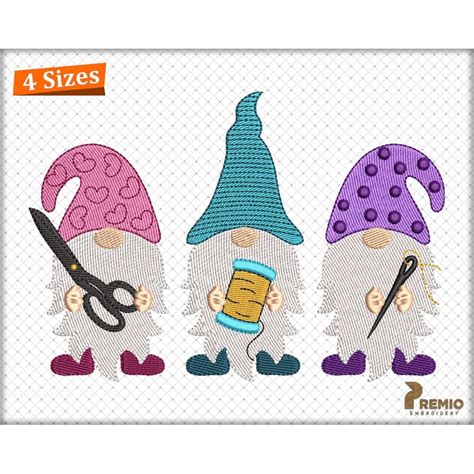 Sewing Gnome Embroidery Designs Sewing Machine Embroidery D Inspire