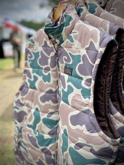 Af Waterfowl Old School Green And Brown Camo Puffer Vest Daisy Outfitters