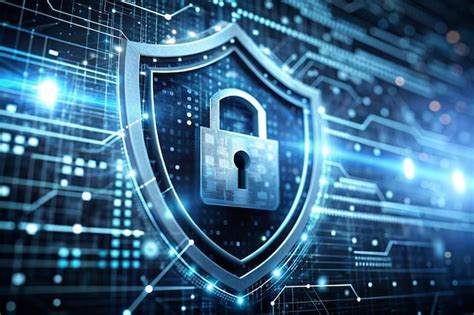 premium photo digital lock or shield symbolizing cybersecurity and