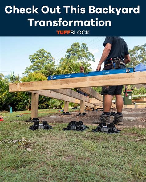 Floating Deck On A Slope Using Tuffblock Deck Blocks Low Profile Garden Design Artofit