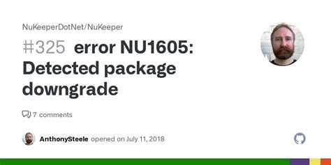 Error Nu1605 Detected Package Downgrade · Issue 325 · Nukeeperdotnet