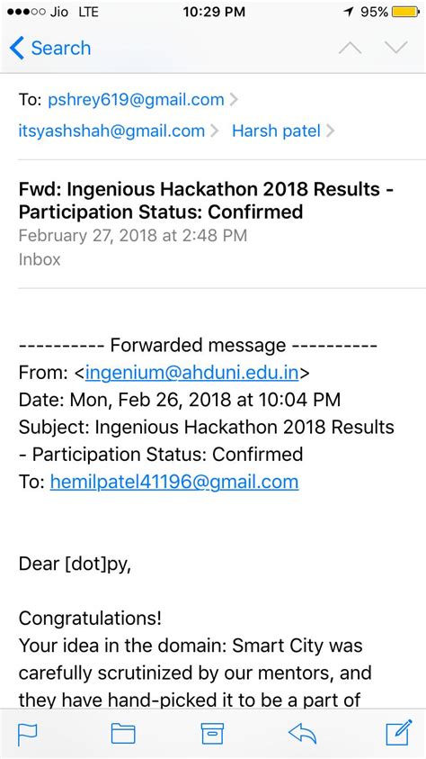 Shrey Patel On Linkedin Participated At Ingenious Hackathon 2018