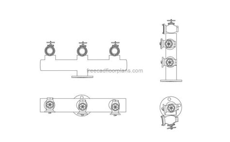 Dry Riser Manifold Free Cad Drawings