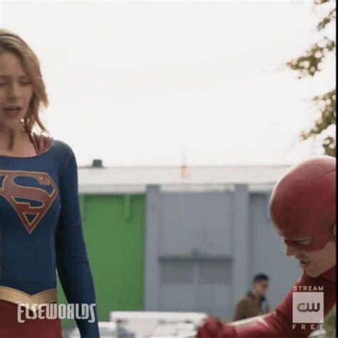 Supergirl Fist Bump With The Flash 