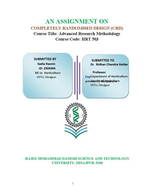 Crd Assignment Pdf P Value Analysis Of Variance