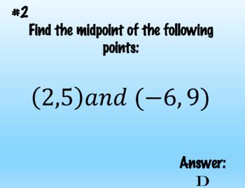 Coordinate Plane Midpoint Endpoint Around The Room Activity By