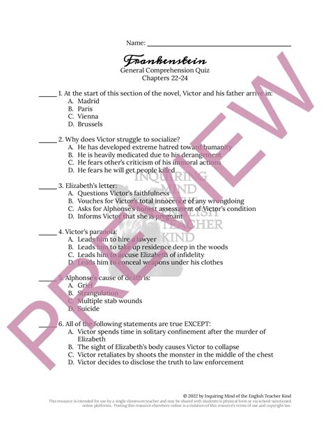 English Frankenstein Quiz At Ray Ratliff Blog