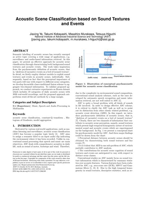 Pdf Acoustic Scene Classification Based On Sound Textures And Events