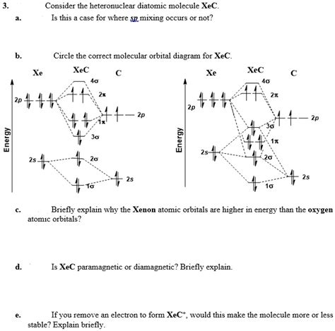 3 Consider The Heteronuclear Diatomic Molecule Xec Is This A Case For Where Sp Mixing Occurs